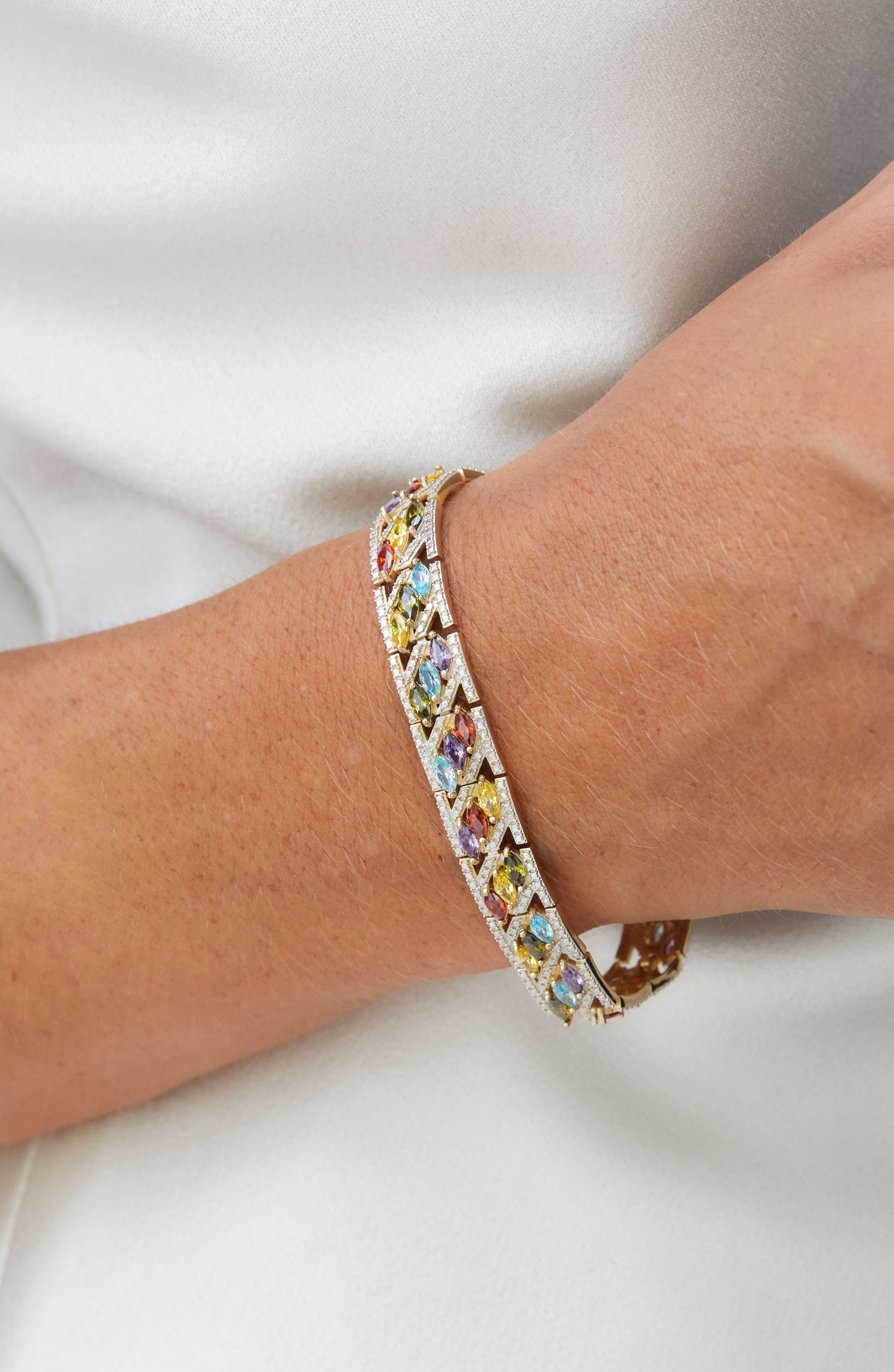 SAVVY CIE JEWELS 18K Yellow Gold Plated Sterling Silver Multicolor ...