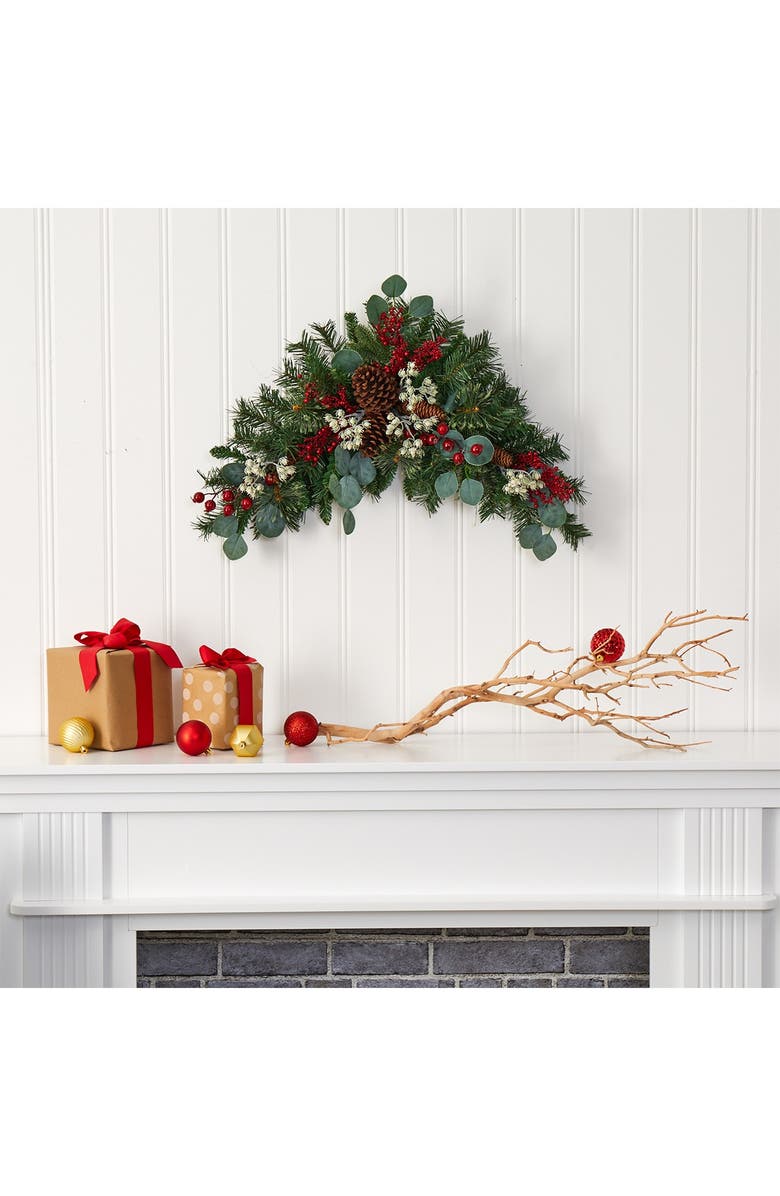 NEARLY NATURAL 28" Eucalyptus & Pine Artificial Swag | Nordstromrack