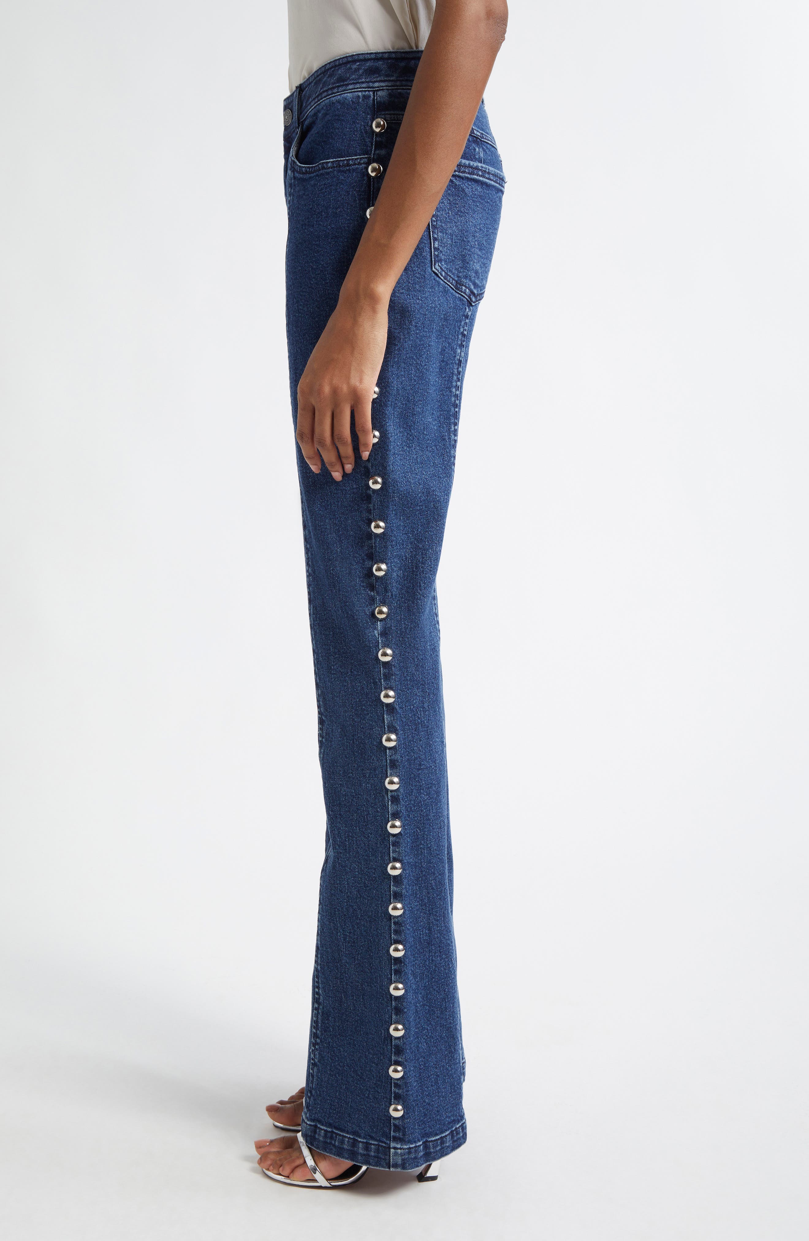 Cinq à Sept Shailene Studded Flare Jeans | Nordstromrack