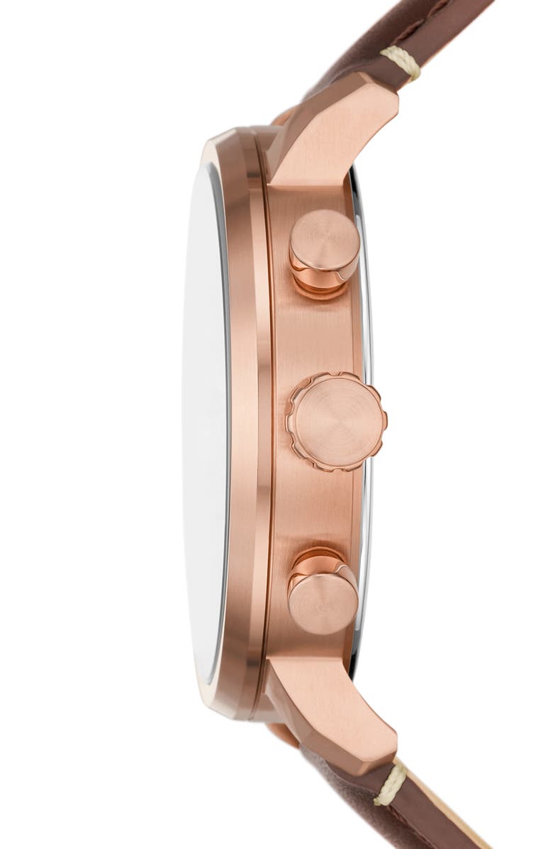 Fossil Rhett Leather Strap Watch, 43mm | Nordstromrack