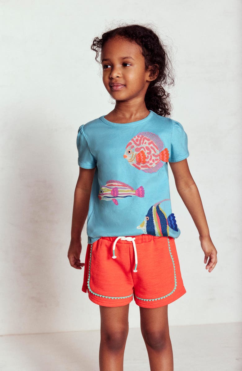 Mini Boden Kids' Embroidered Appliqué Cotton T-Shirt | Nordstromrack