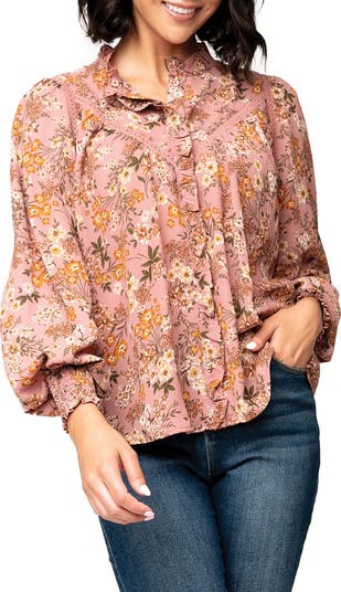 GIBSONLOOK Long Sleeve Crochet Trim Blouse | Nordstromrack