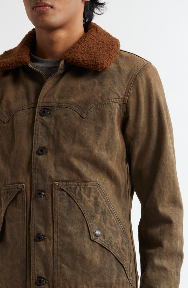 Double RL Halkirk Fleece Collar Denim Jacket | Nordstrom