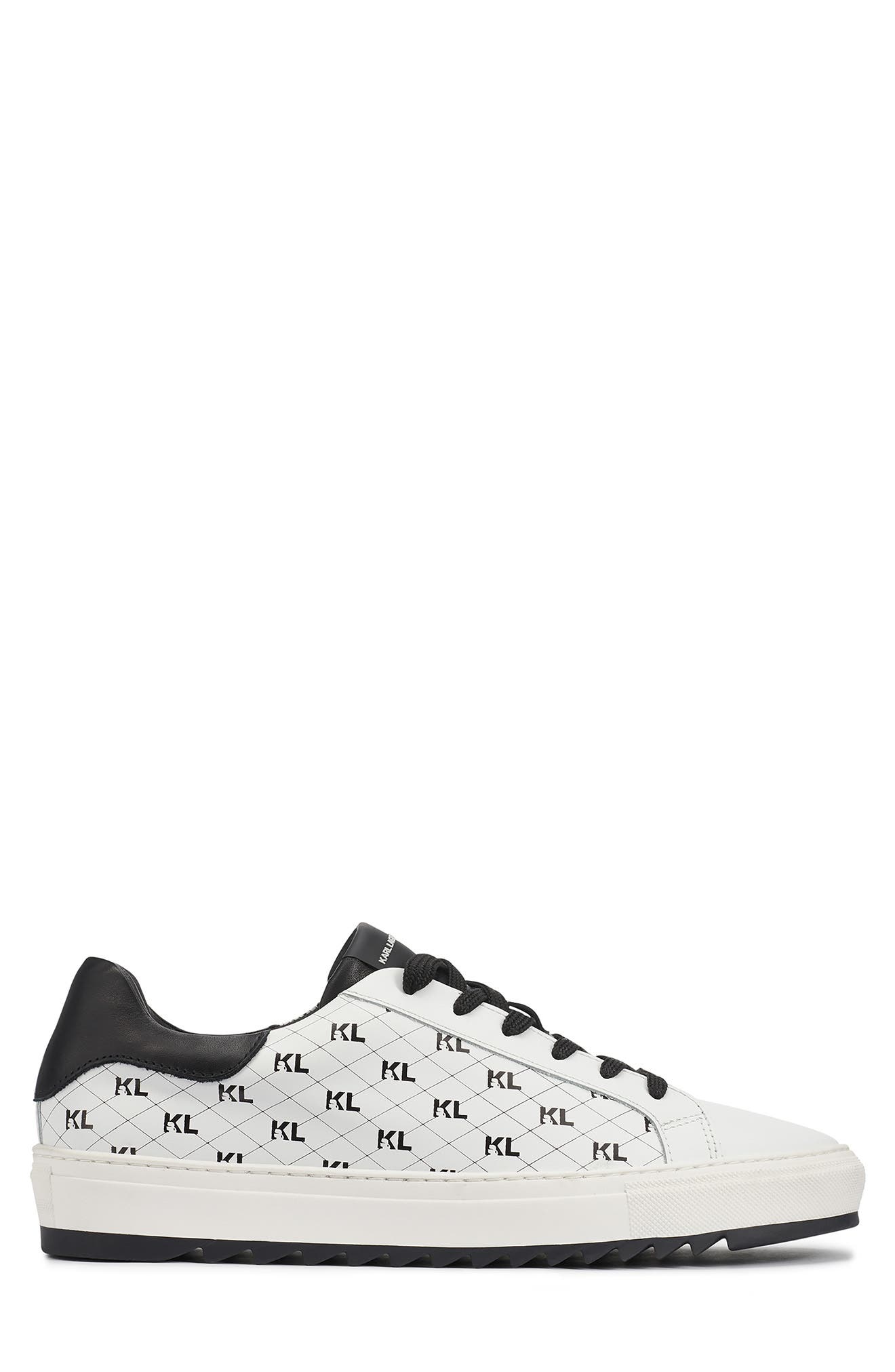 KARL LAGERFELD PARIS Logo Print Leather Low Top Sneaker (Men ...