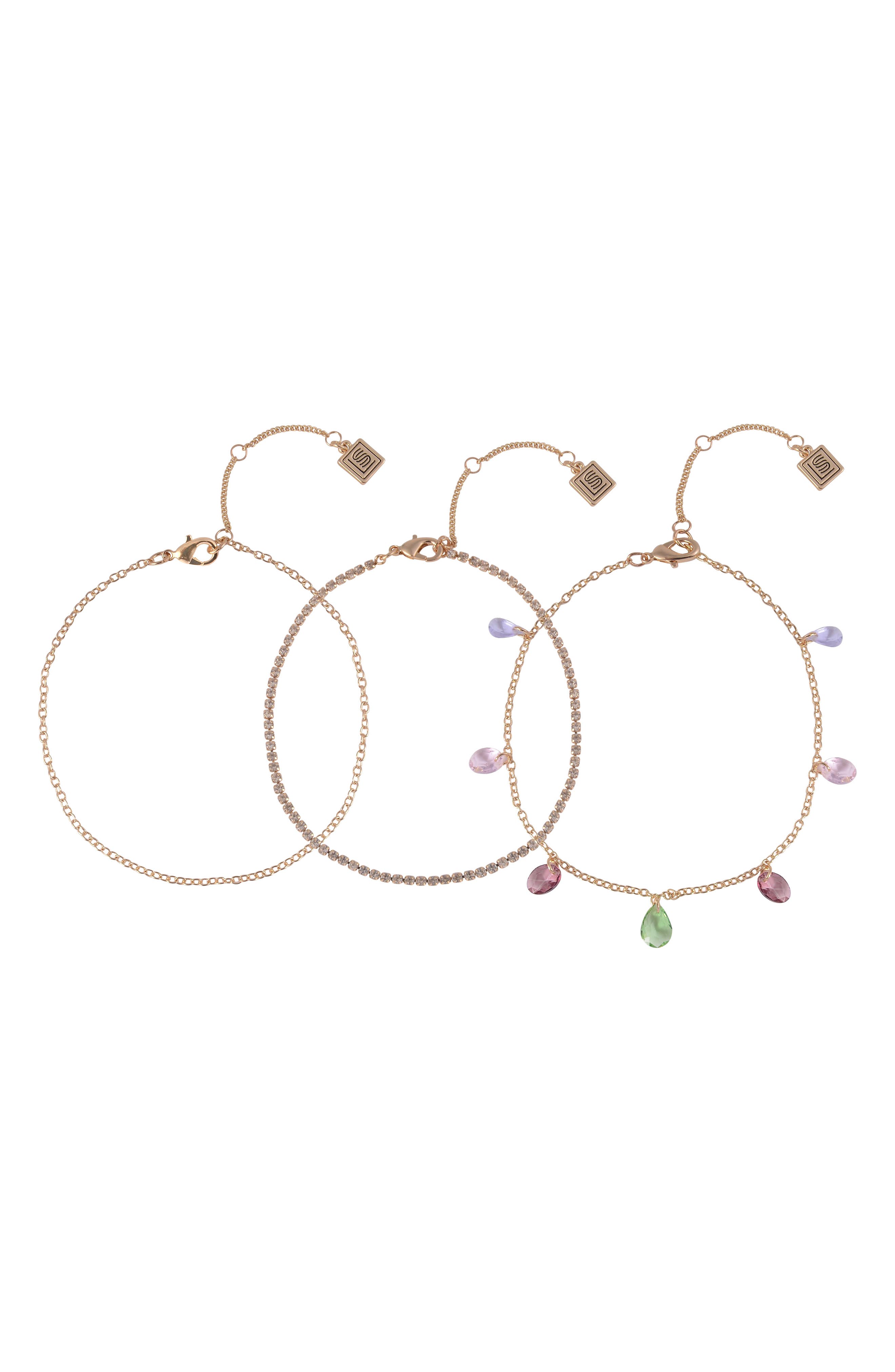 Laundry by Shelli Segal Set of 3 Assorted Anklets | Nordstromrack