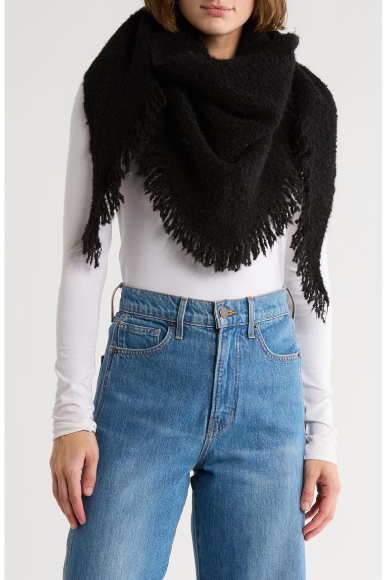 Bouclé Fringe Triangle Scarf (Women) | Nordstromrack