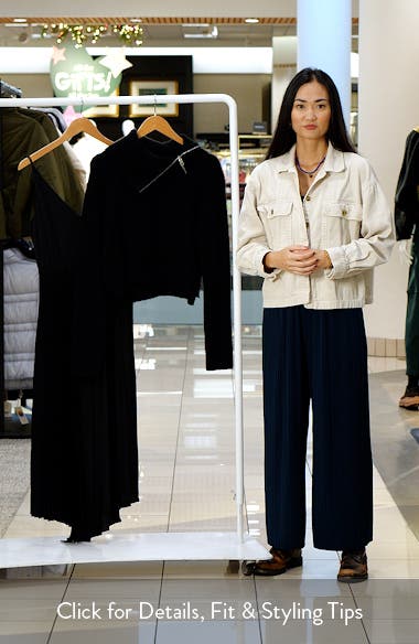 AllSaints Jax Sweater & Pleated Satin Dress Set | Nordstromrack