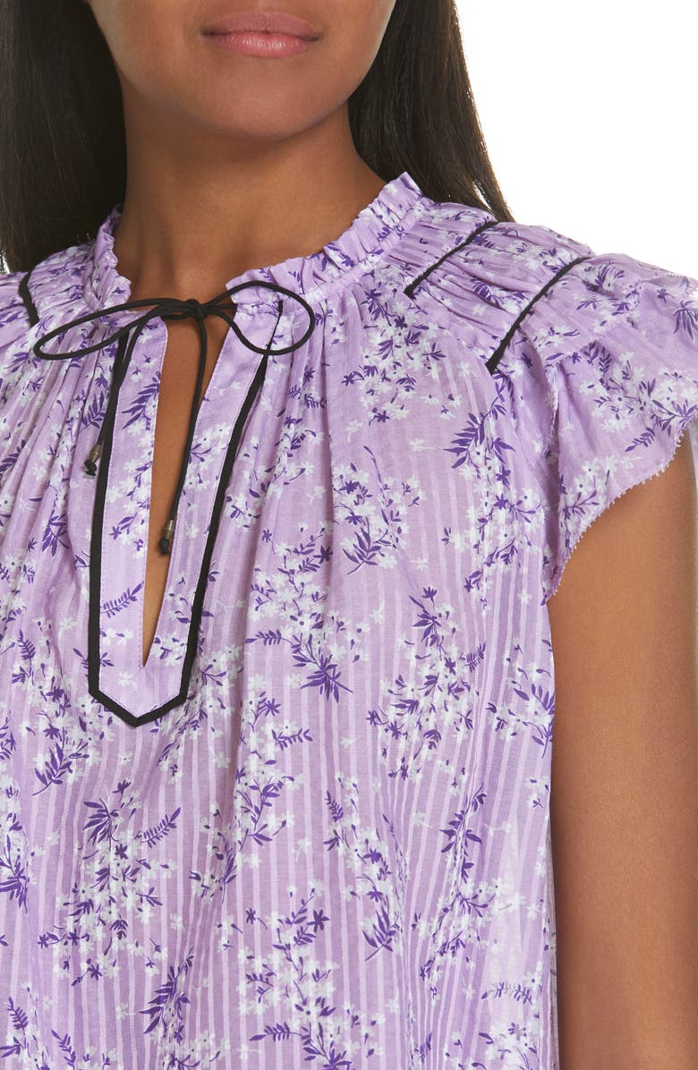 Ulla Johnson Ida Floral Print Cotton & Silk Top | Nordstrom