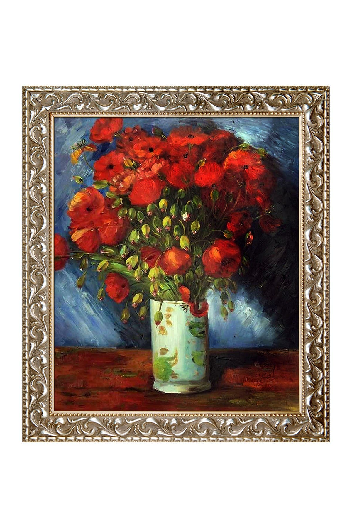 OVERSTOCK ART Vincent Van Gogh "Vase with Red Poppies" Framed Canvas ...