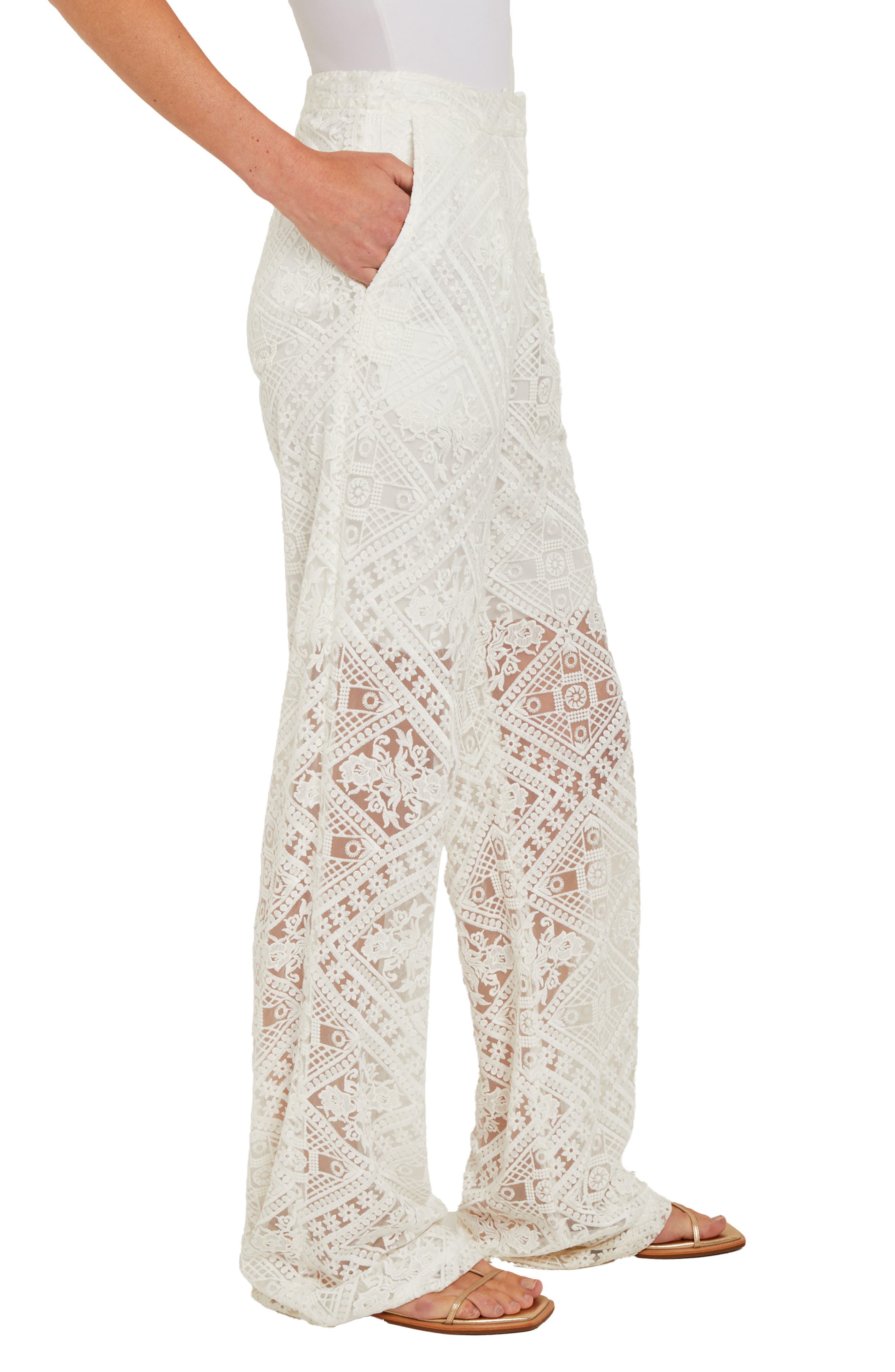Misook Lace Straight Leg Pants | Nordstromrack