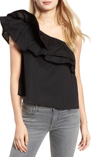 SINCERELY JULES Everly One-Shoulder Cotton Top | Nordstrom