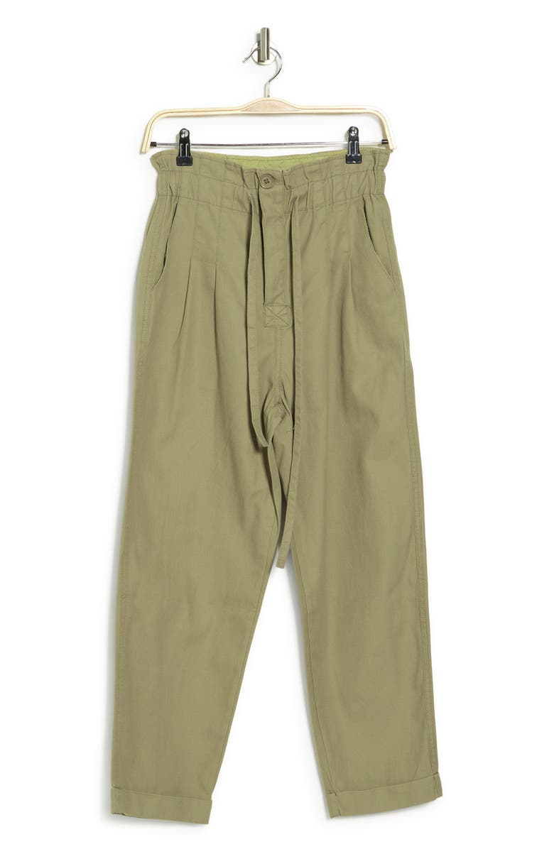 Blu Pepper Straight Leg Cotton Paperbag Pants | Nordstromrack