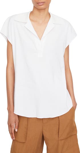 Vince Linen Blend Popover Top | Nordstrom