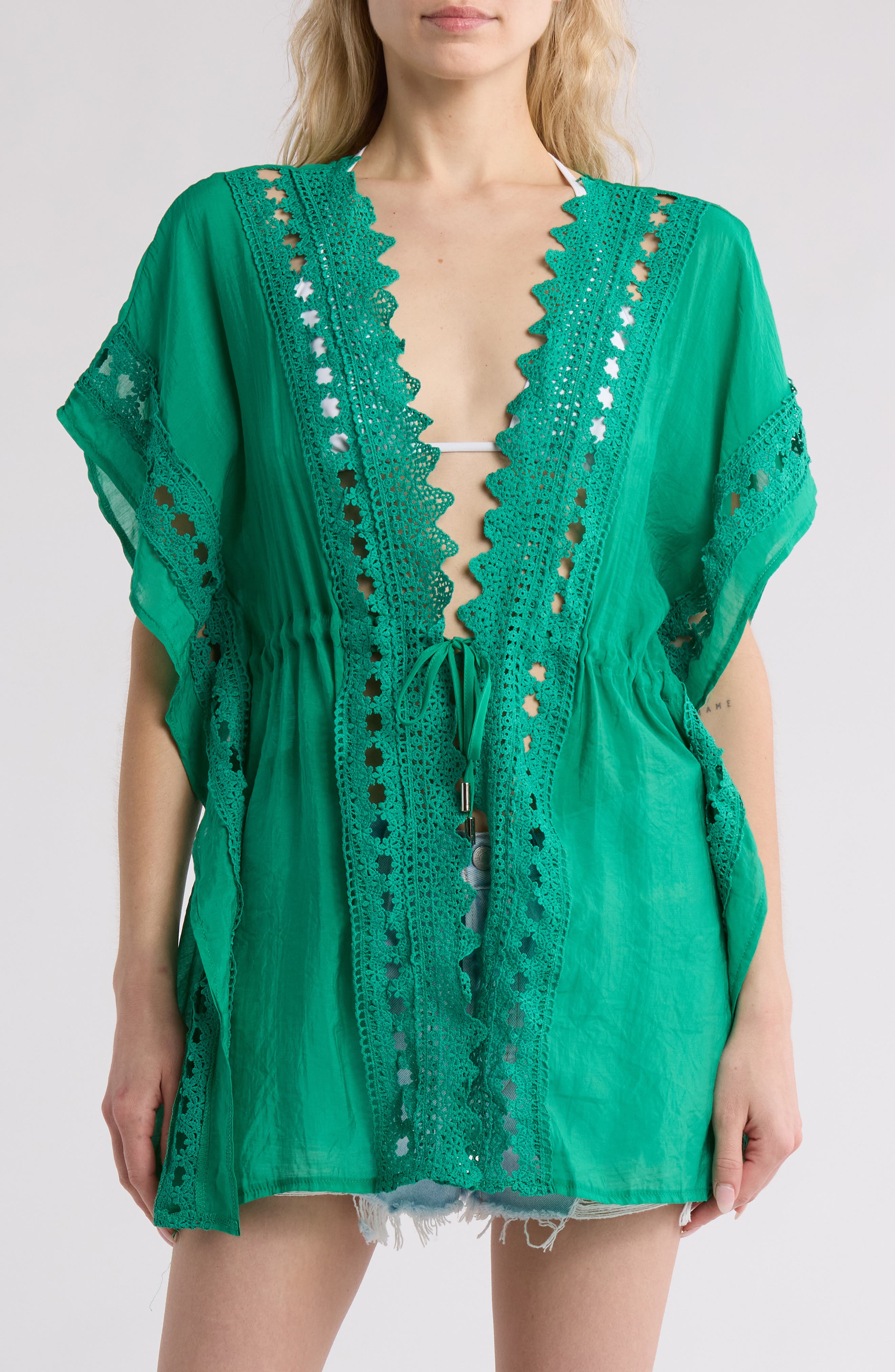 Elan Lace Trim Cover-Up Wrap (Women) | Nordstromrack