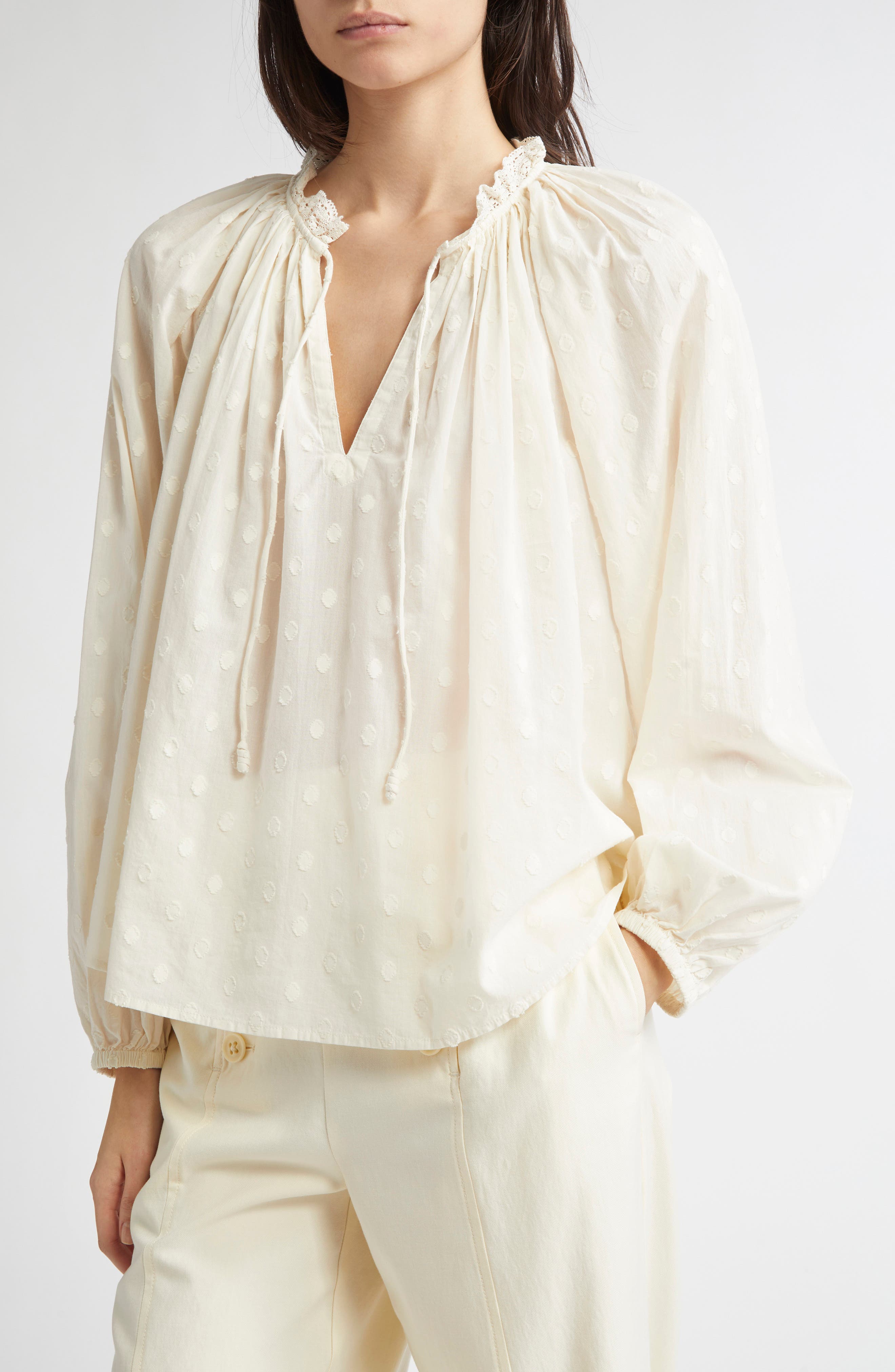 Ulla Johnson Ada Clip Dot Cotton Top | Nordstromrack