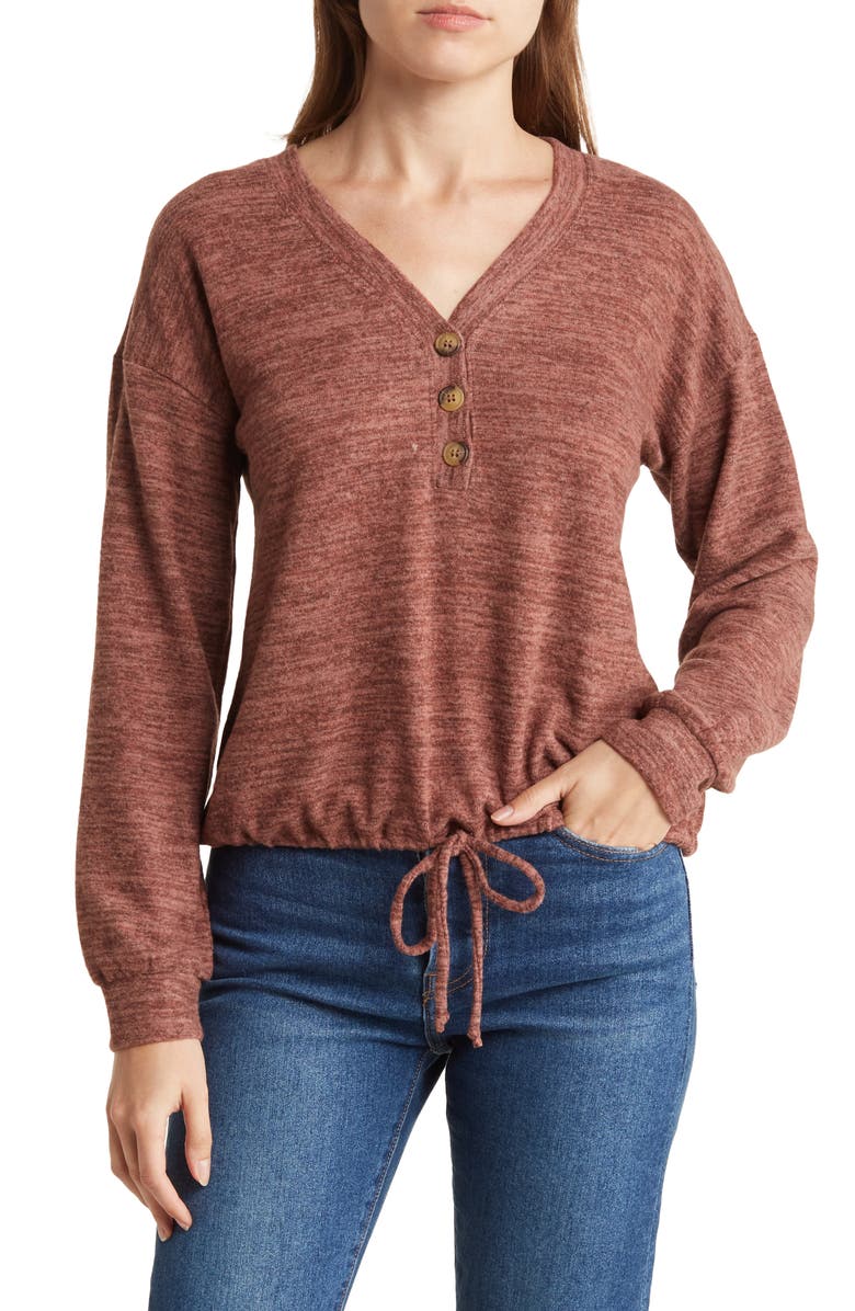 Olivia Sky Henley Drawstring Pullover | Nordstromrack