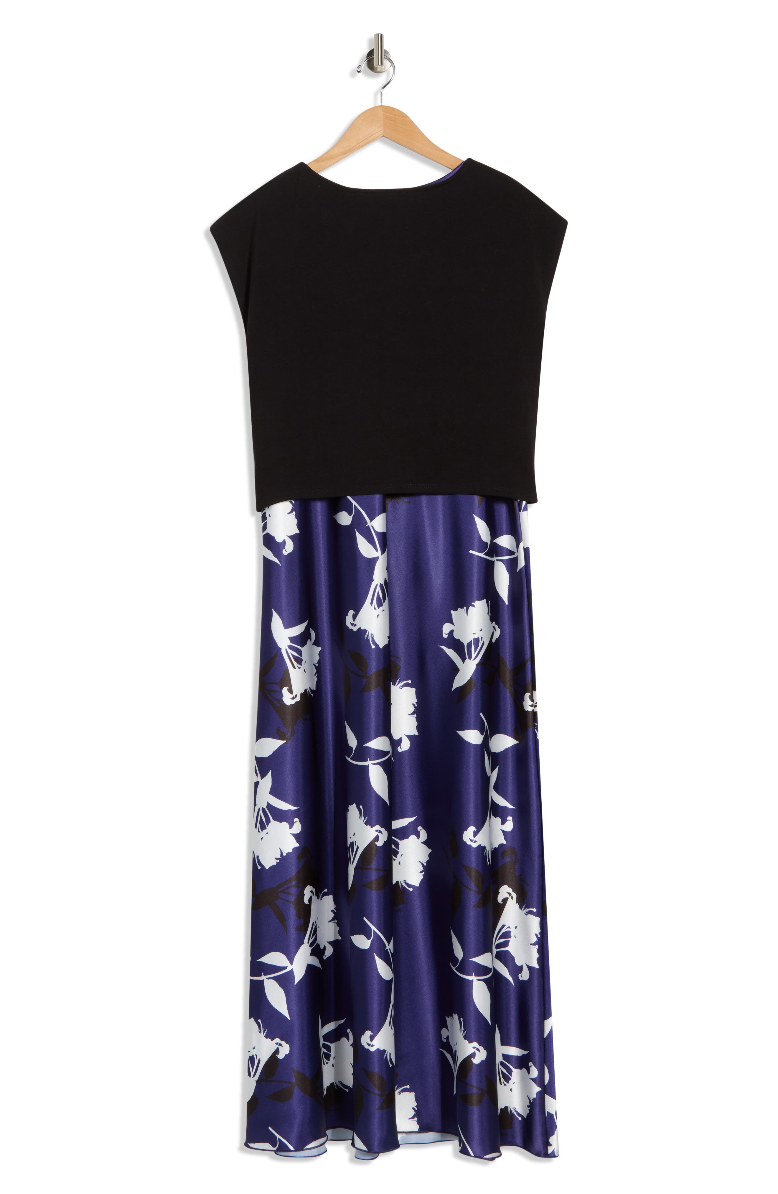 TASH AND SOPHIE Twist Knit & Satin Midi Dress | Nordstromrack
