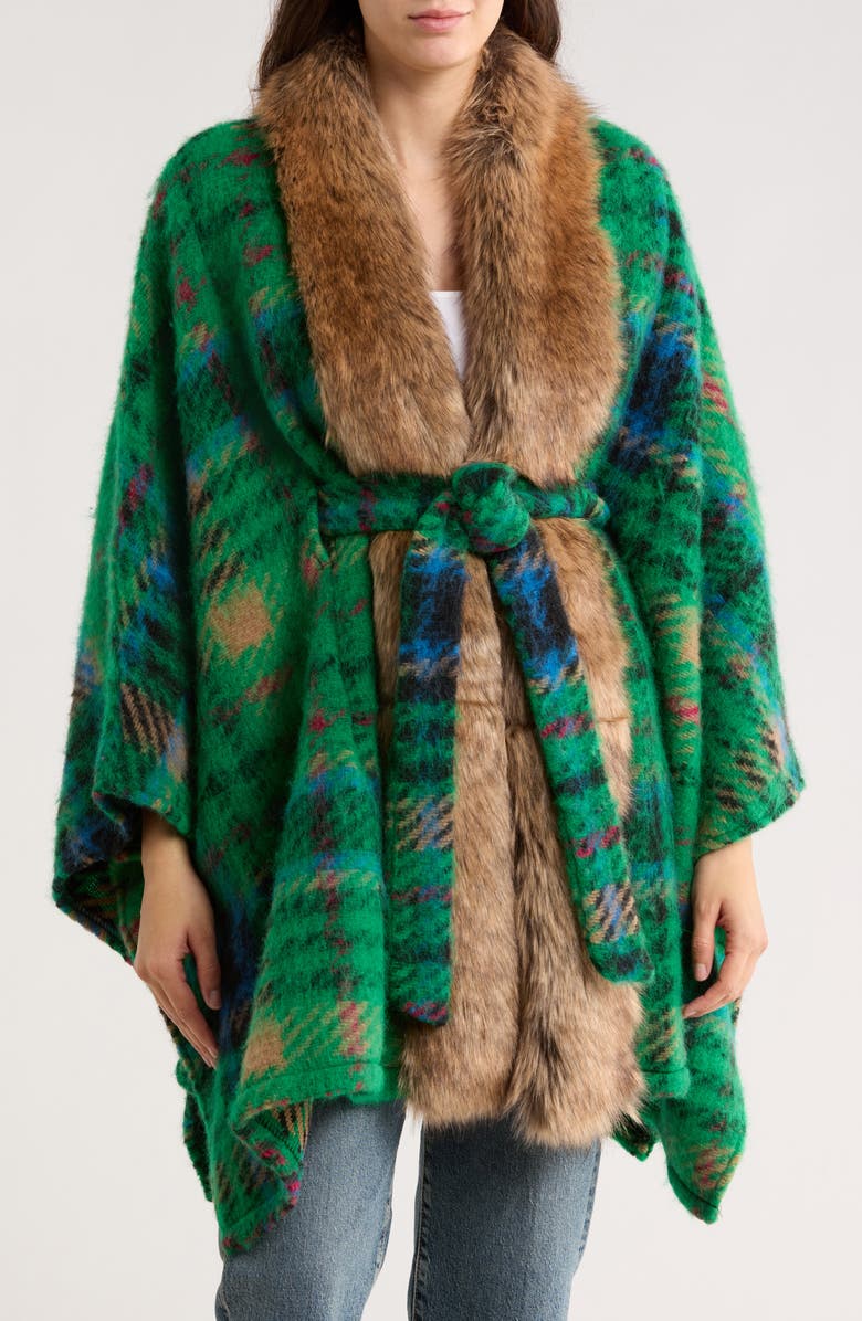 La Fiorentina Faux Fur Trim Cape | Nordstromrack
