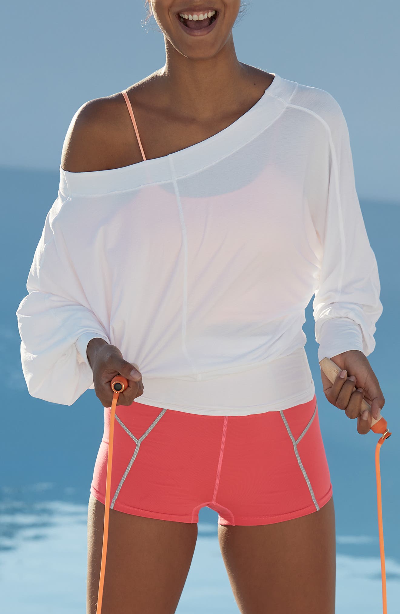 Free People FP Movement Sky High One-Shoulder Long Sleeve Top (Women ...