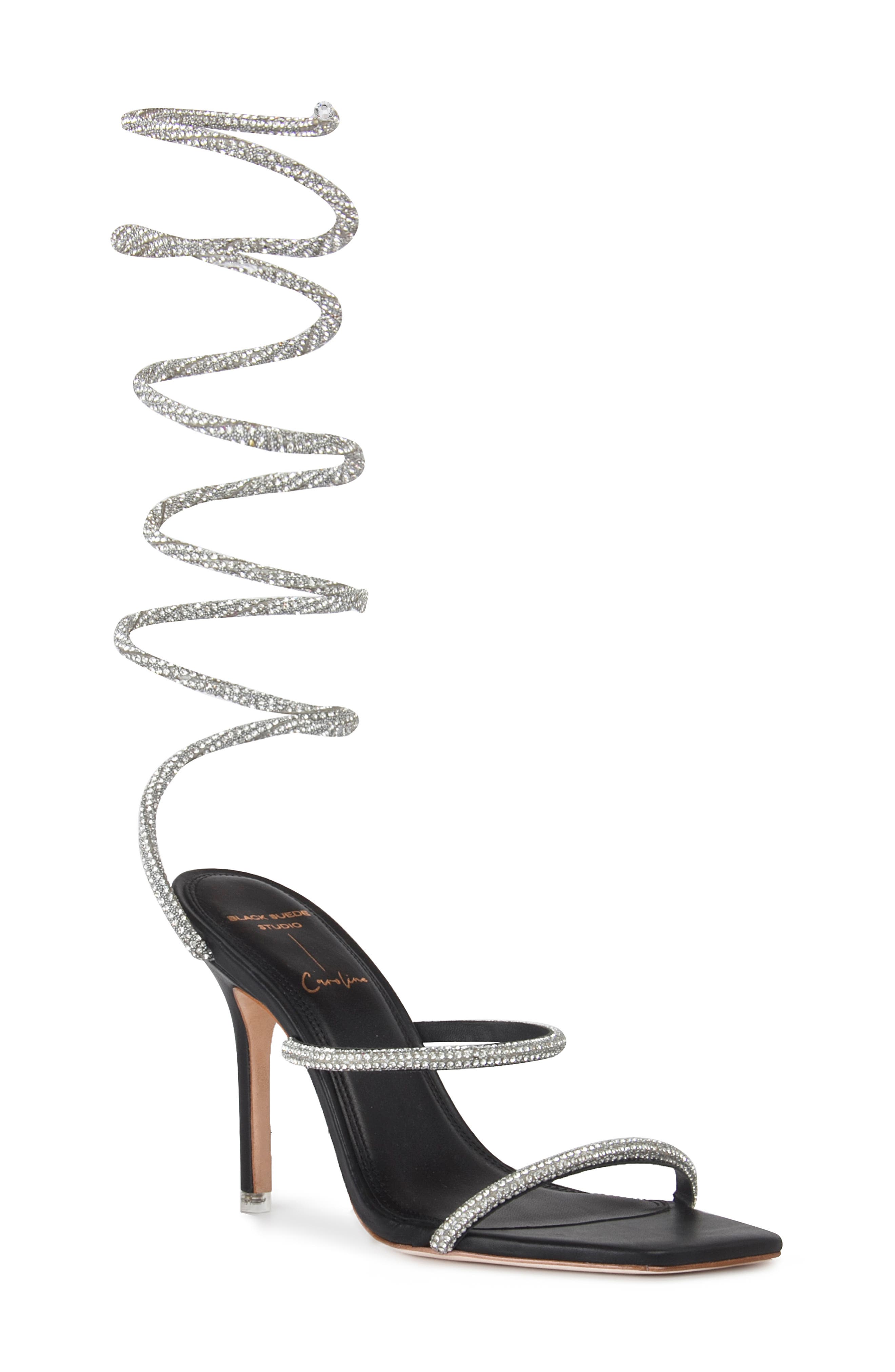 BLACK SUEDE STUDIO Court Ankle Wrap Sandal (Women) | Nordstromrack