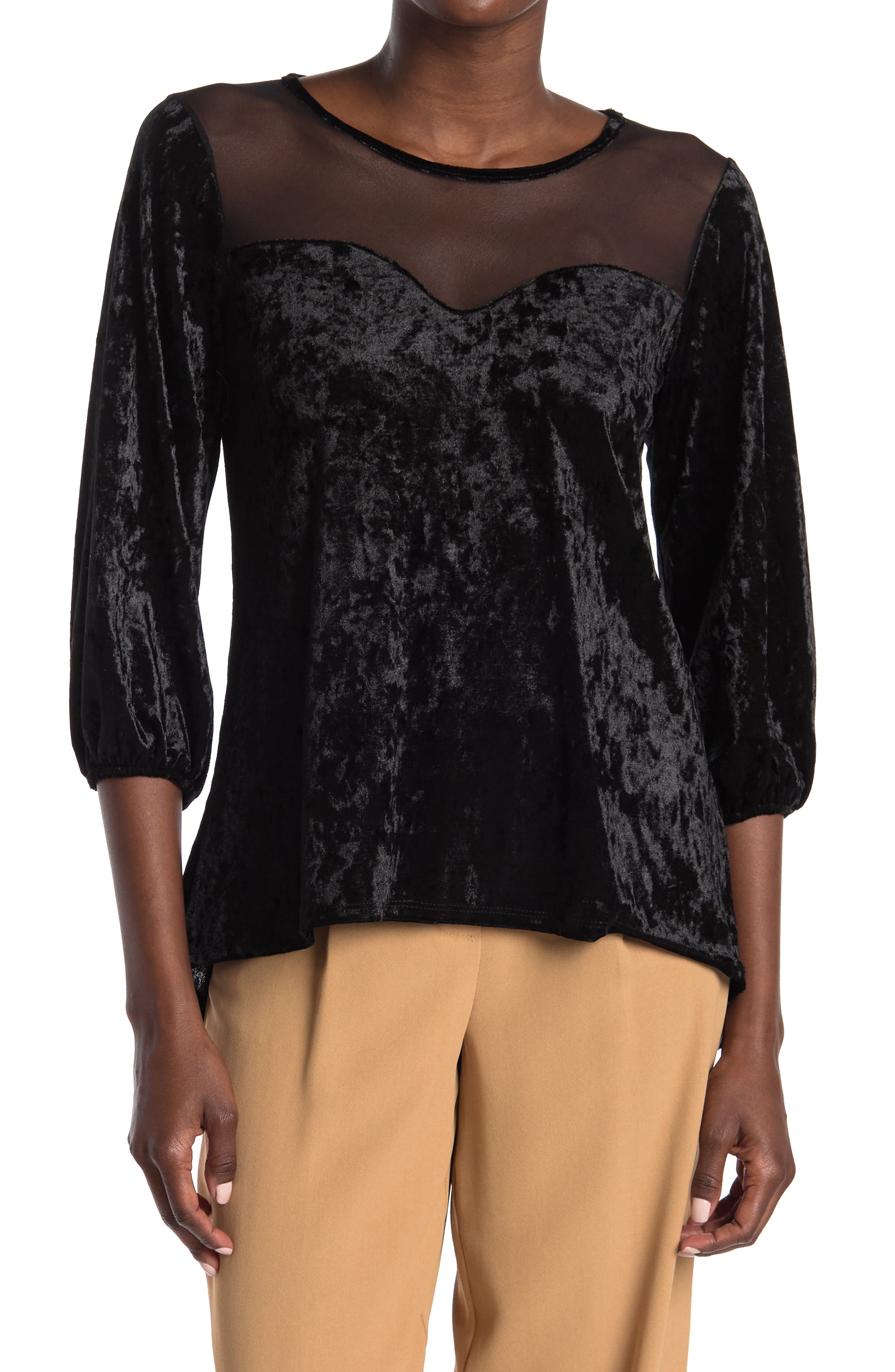 Forgotten Grace Velvet Illusion Neck Top | Nordstromrack