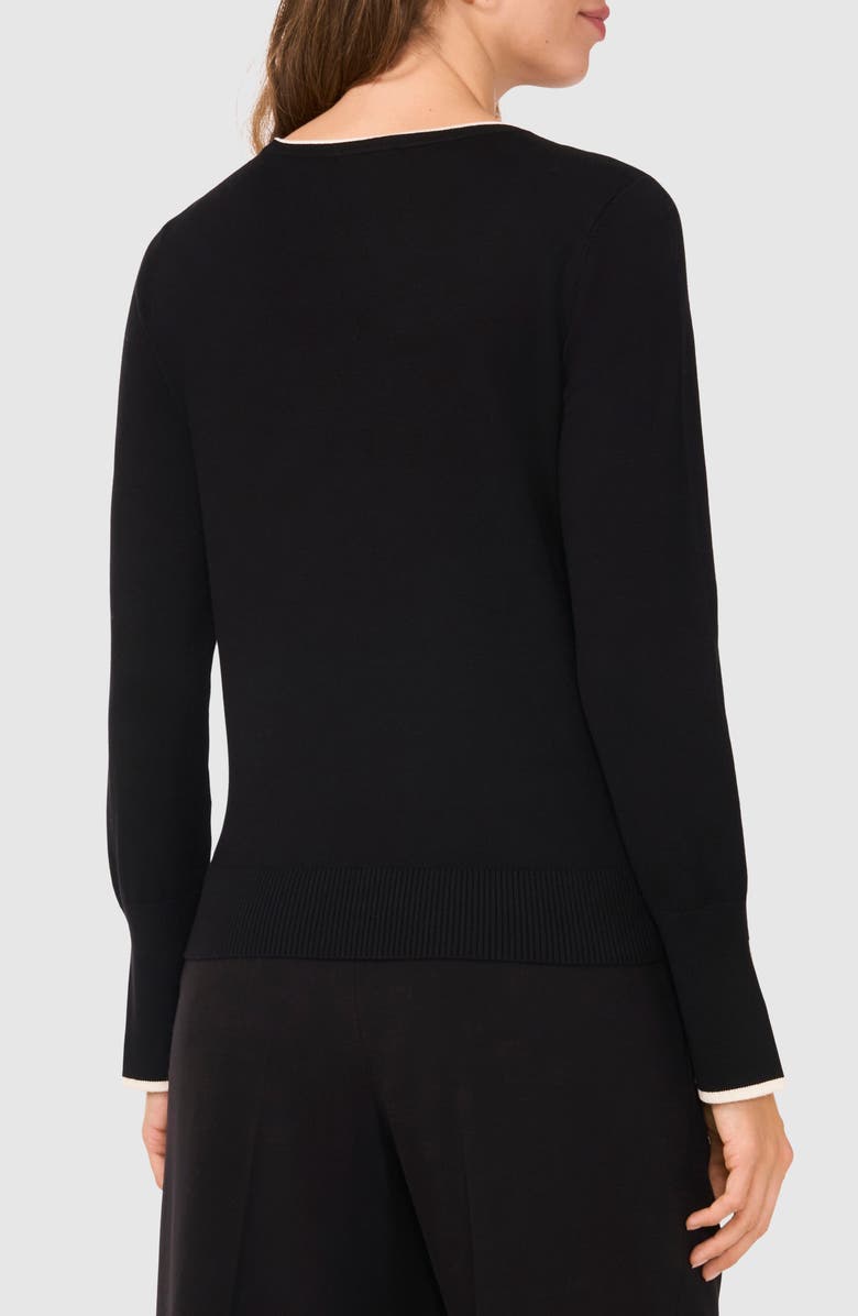 Halogen® Contrast Trim Split Cuff Sweater | Nordstromrack