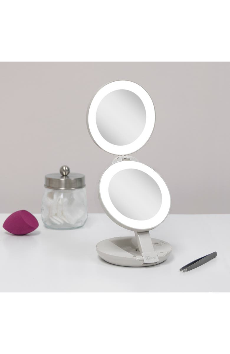 Zadro Lighted Travel Mirror with Magnification & Folding-to-Compact ...