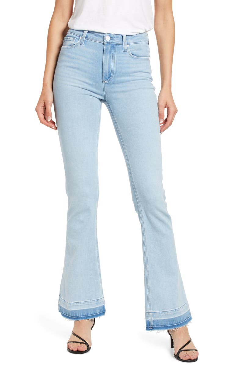 PAIGE Laurel Canyon Release Hem High Waist Bootcut Jeans | Nordstromrack