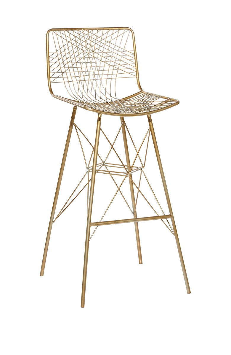 WILLOW ROW Geometric Gold Metal Bar Stool | Nordstromrack