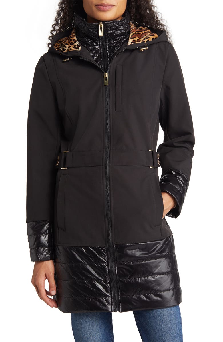 Via Spiga Quilted Mixed Media Water Repellent Jacket | Nordstrom