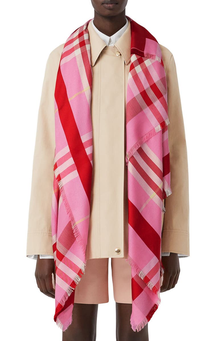 Burberry Giant Check Silk & Wool Square Scarf | Nordstrom