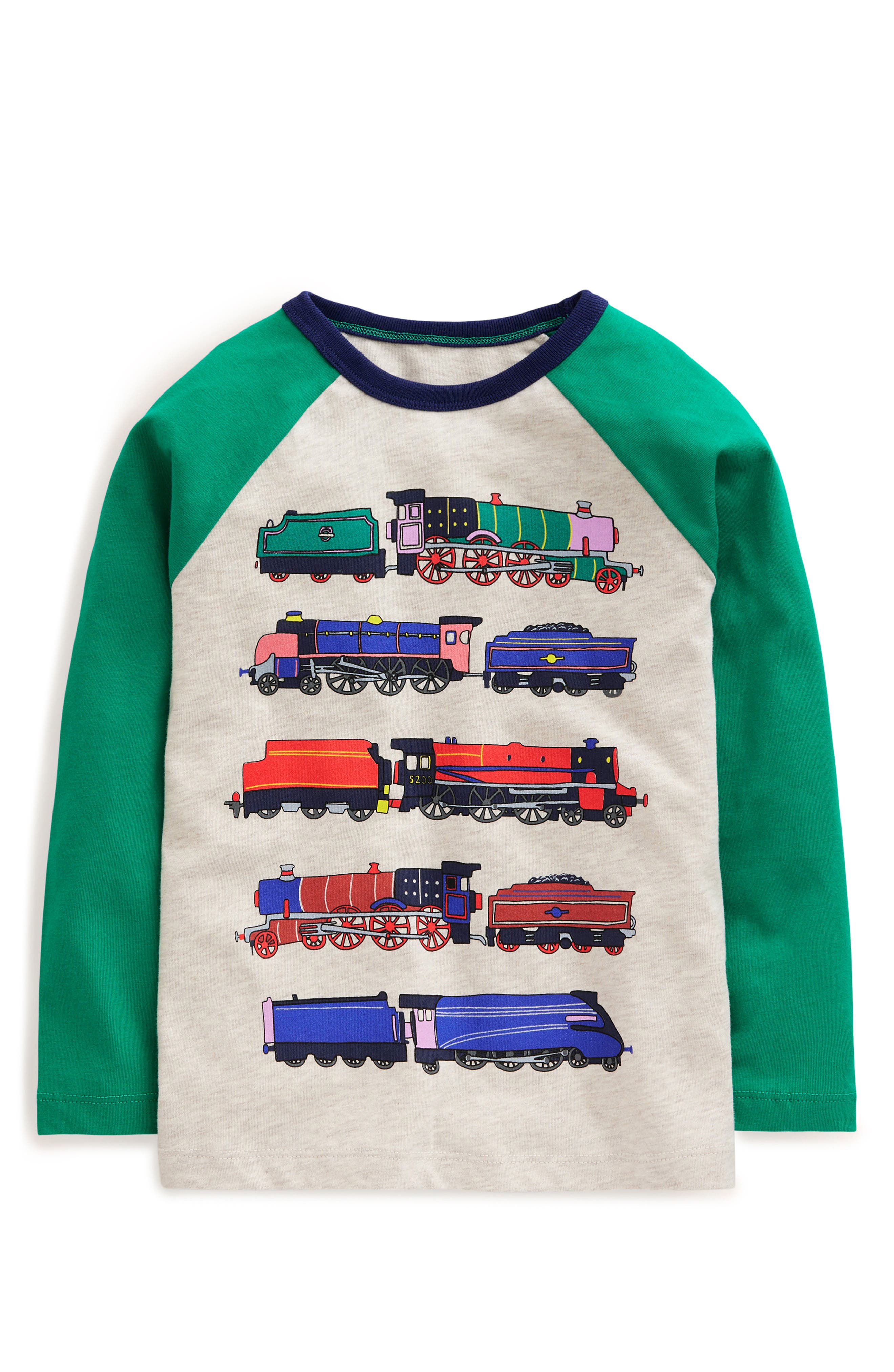 Mini Boden Kids' Train Long Sleeve Cotton Graphic T-Shirt | Nordstromrack