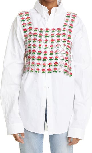 Dauphinette Chain Mail Flower Top | Nordstrom