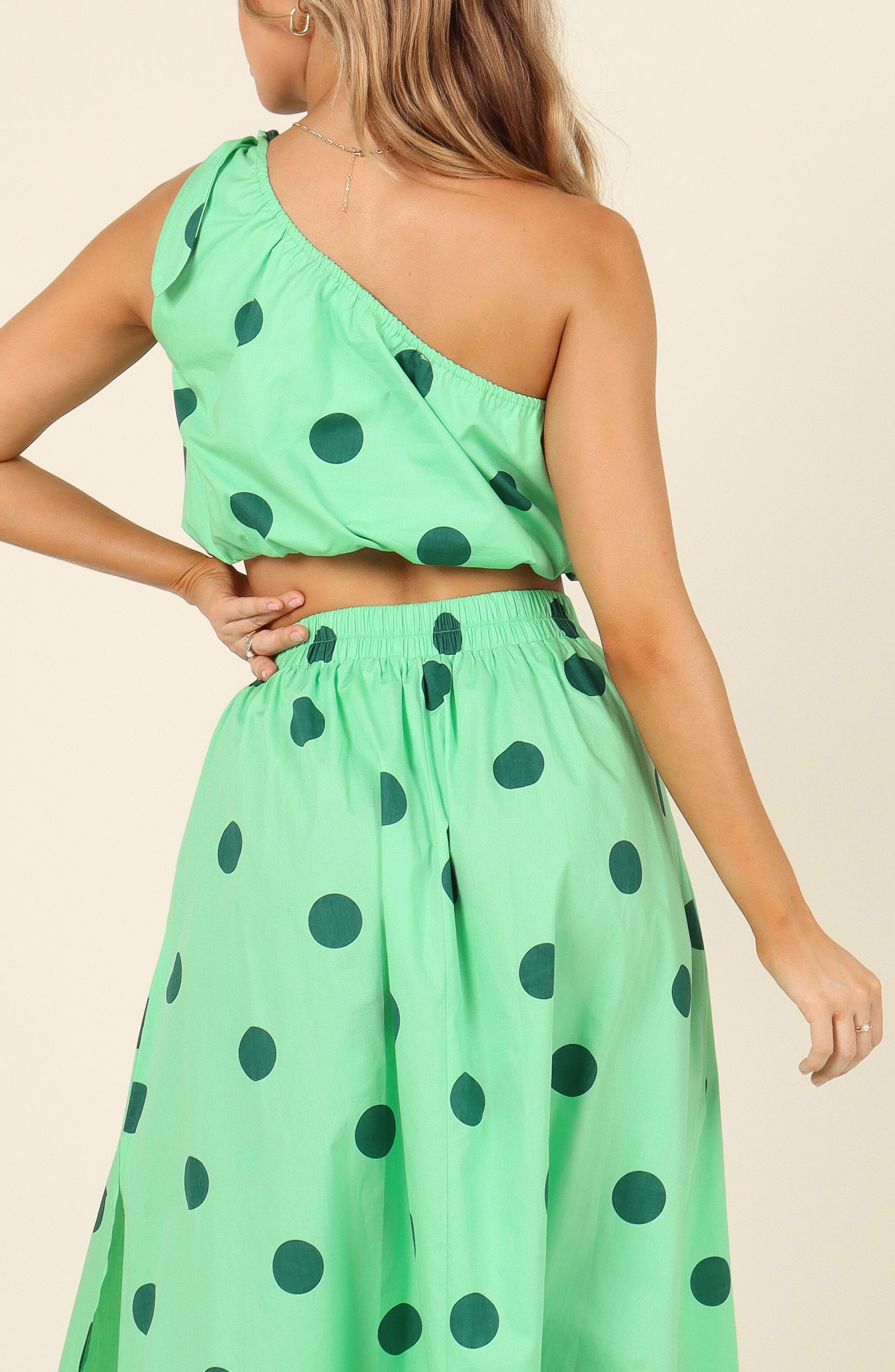 Petal & Pup Philippa One-Shoulder Bubble Crop Top | Nordstromrack