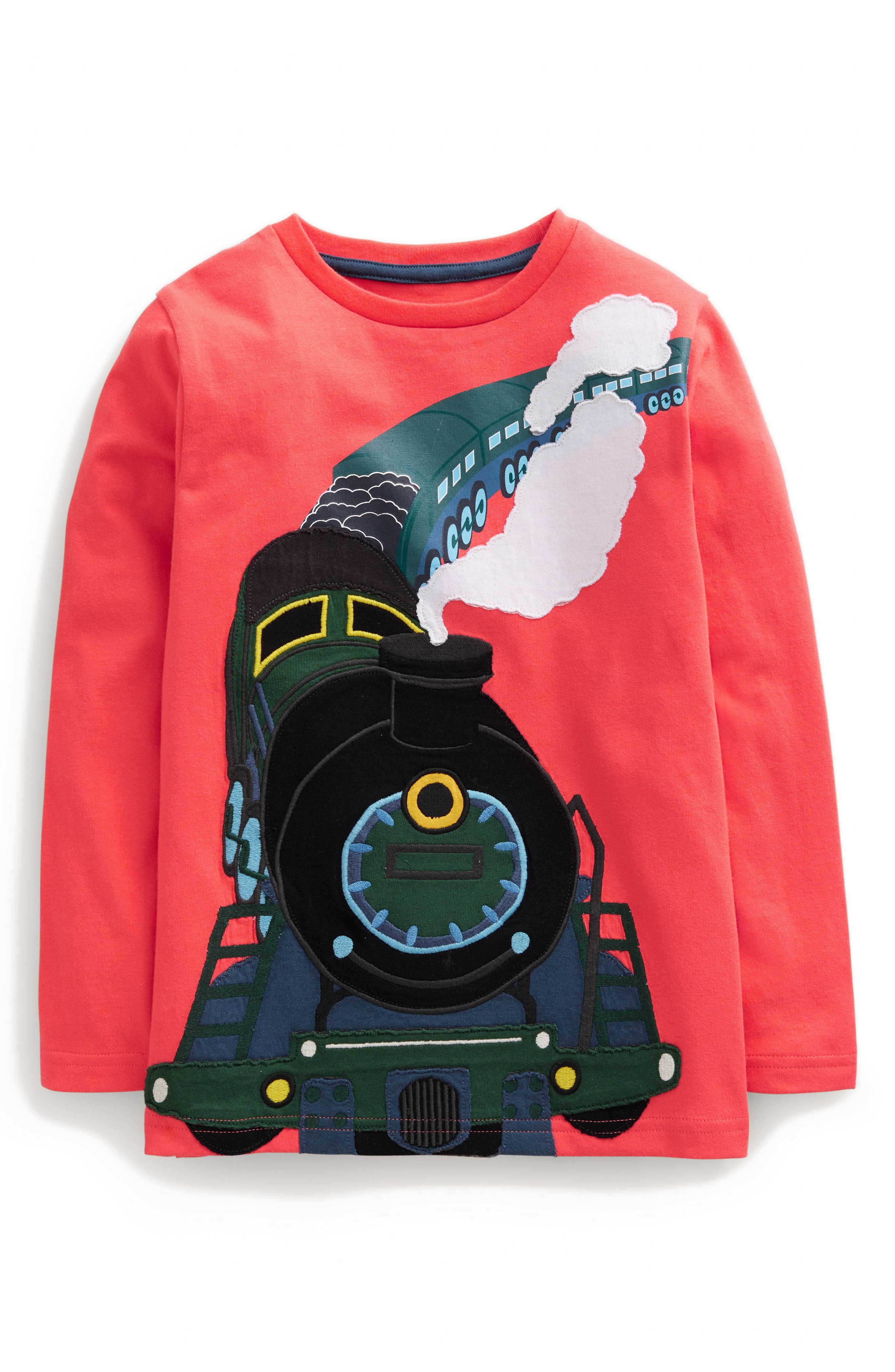 Mini Boden Kids' Train Appliqué Long Sleeve T-Shirt | Nordstrom