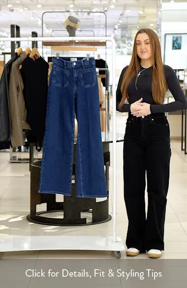 FRAME Le Slim Palazzo Patch Pocket High Waist Wide Leg Jeans | Nordstrom
