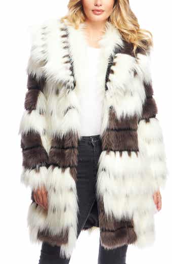 DONNA SALYERS FABULOUS FURS Shawl Collar Faux Fur Coat DONNA SALYERS FABULOUS FURS Shawl Collar Faux Fur Coat