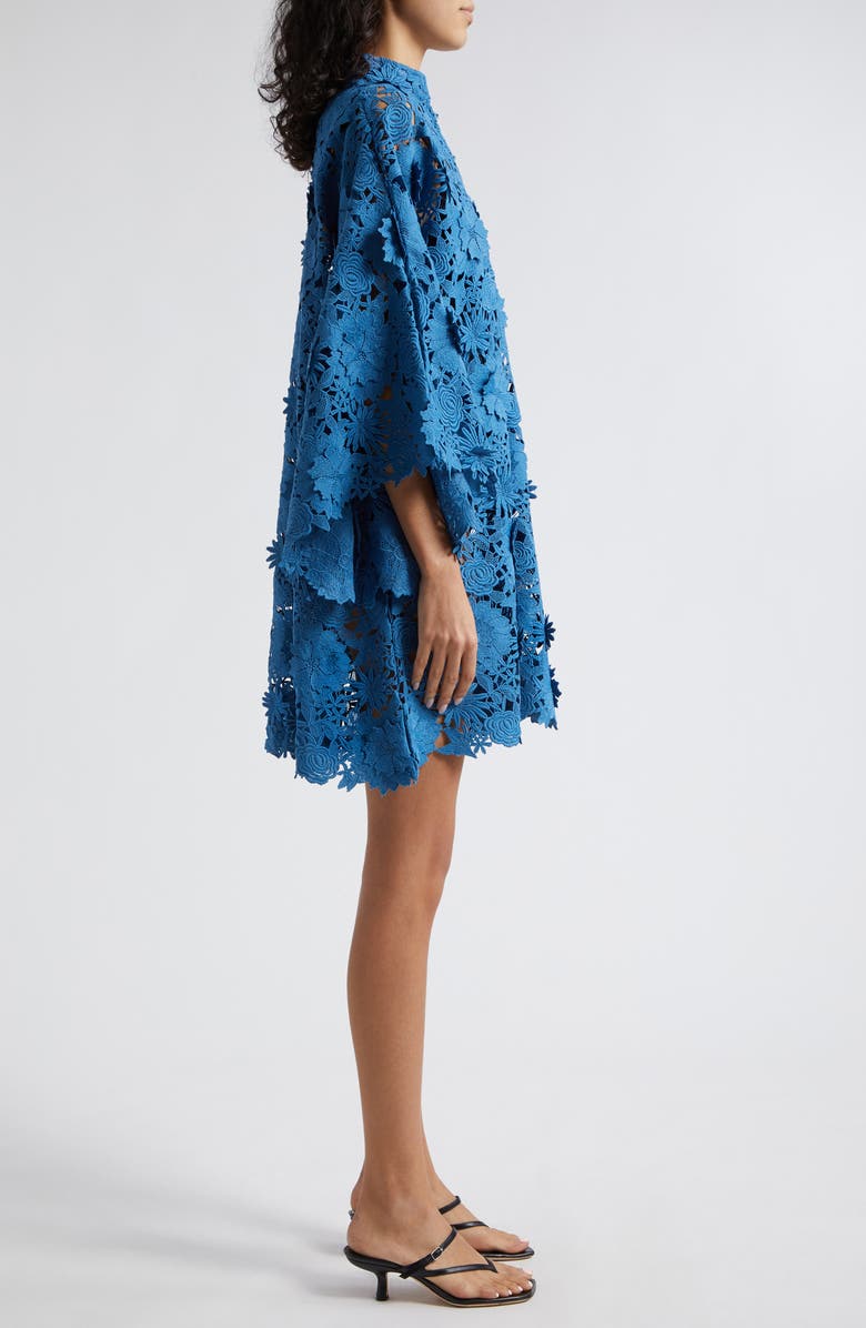La Vie Style House 3D Floral Lace Cover-Up Mini Caftan | Nordstrom