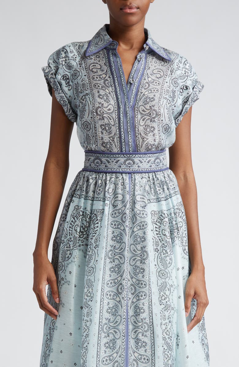 Zimmermann Matchmaker Bandana Linen & Silk Shirt | Nordstromrack