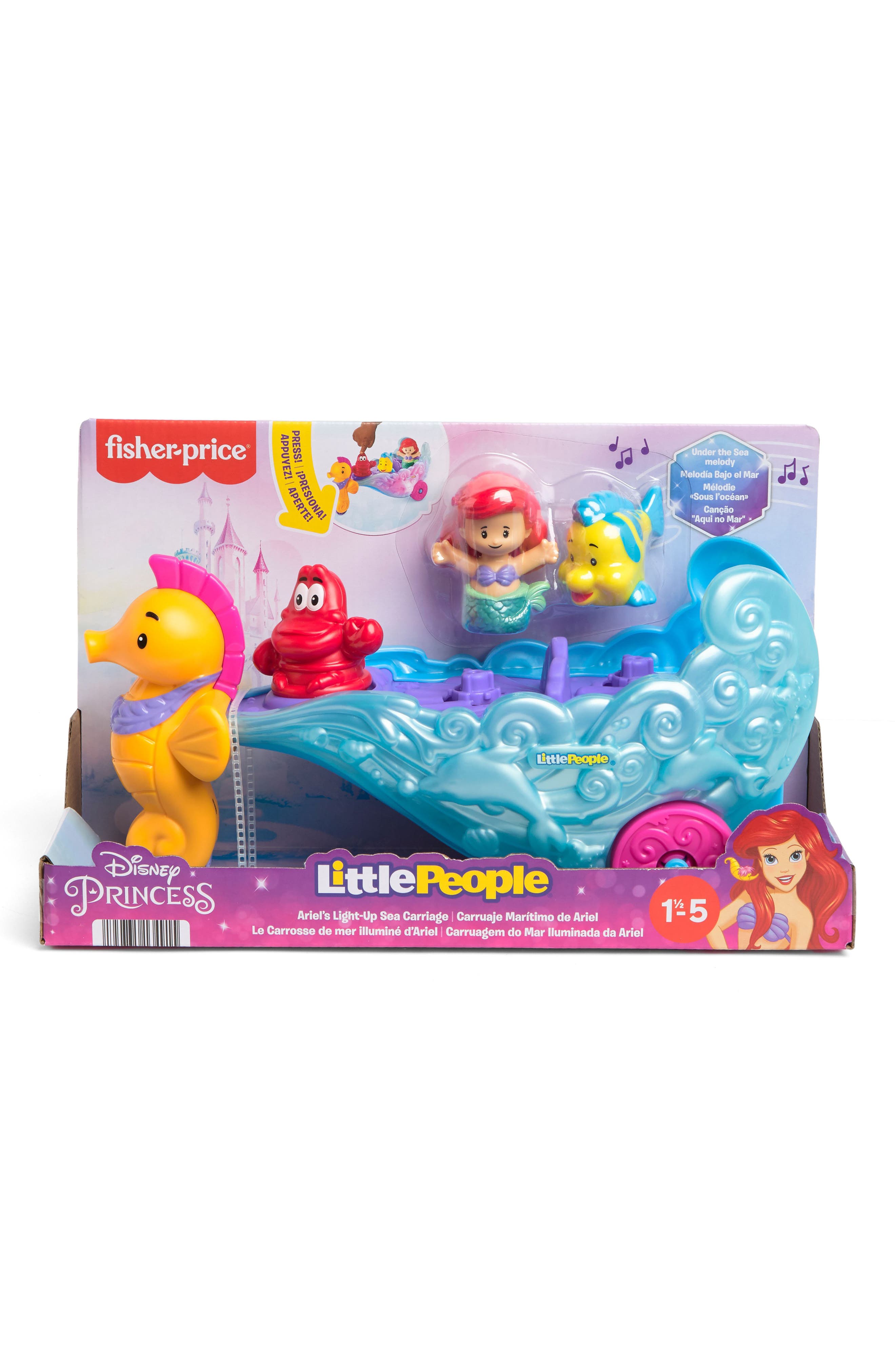 FISHER PRICE Disney® Princess Ariel’s Light-Up Sea Carriage Playset ...
