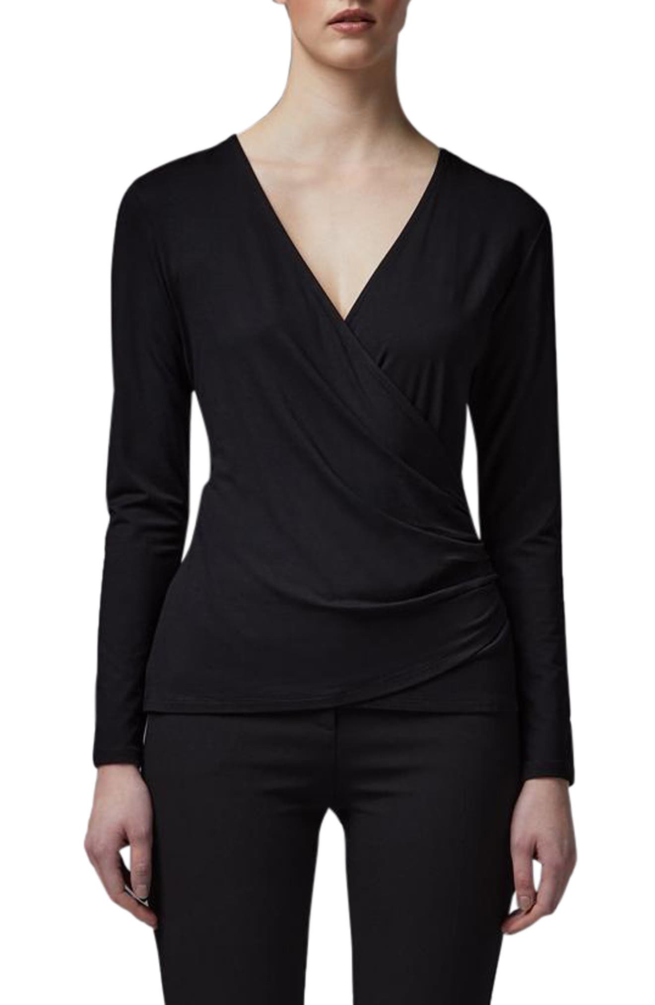 LK Bennett Eames Surplice Jersey Top | Nordstromrack