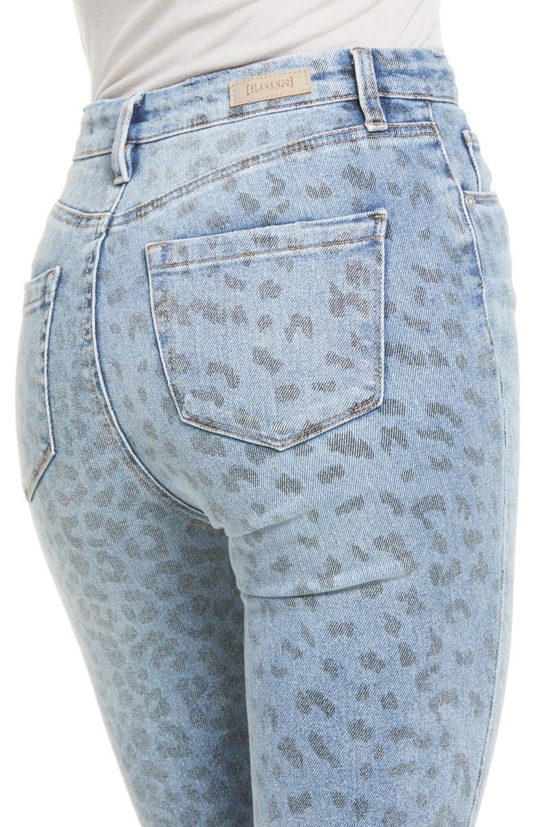 BLANKNYC Leopard Print High Waist Skinny Jeans | Nordstromrack