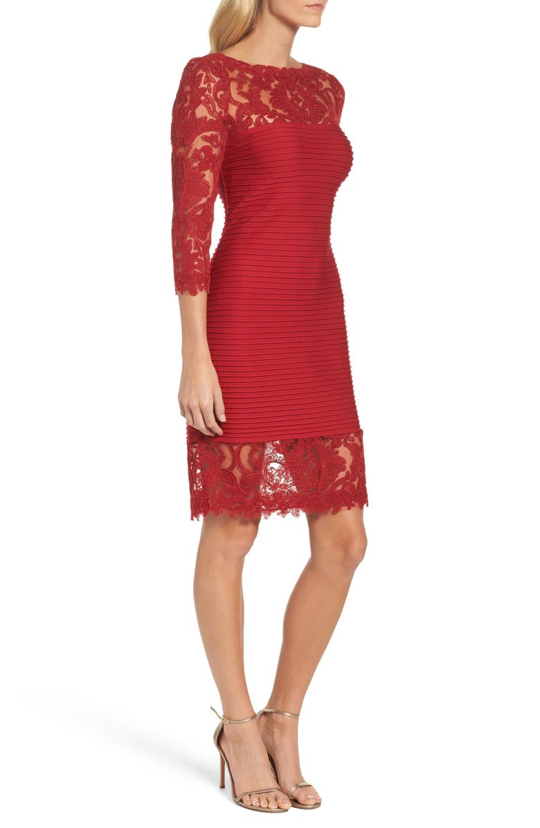 Tadashi Shoji Illusion Pintuck Sheath Dress | Nordstrom