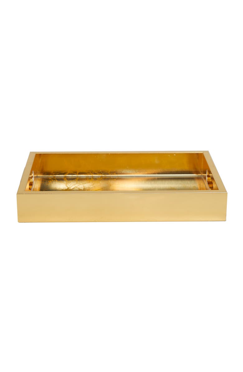 VIVIAN LUNE HOME Gold Plastic Mirrored Geometric Tray - Set of 3 ...