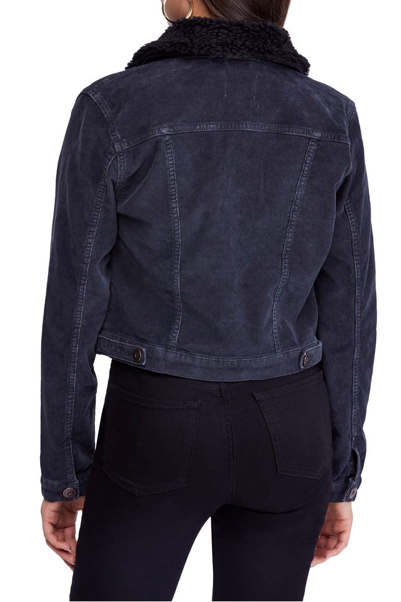 '90s Fleece Collar Corduroy Crop Jacket (Women) | Nordstromrack