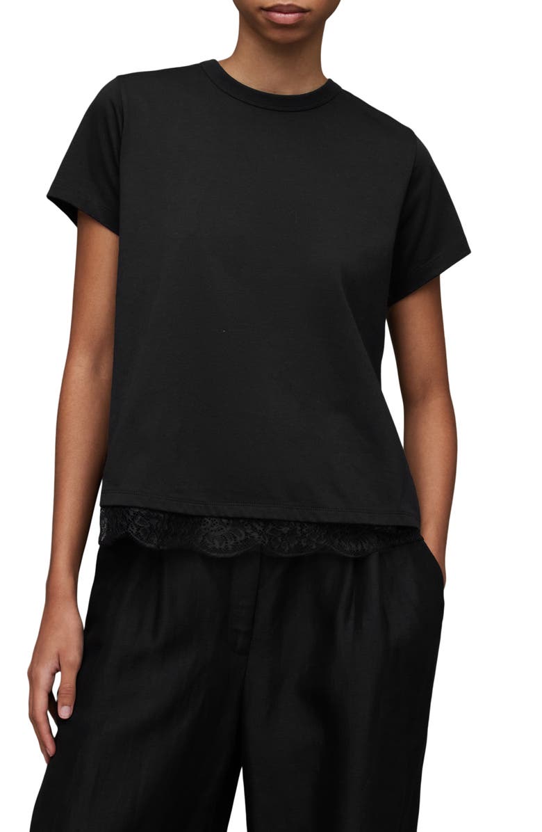 AllSaints Lee Lace Trim T-Shirt | Nordstromrack