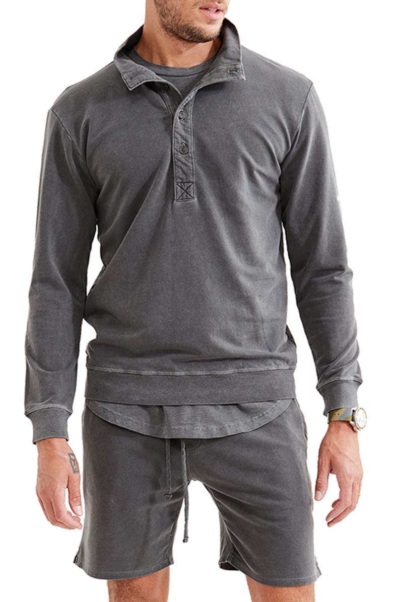 Goodlife Sun-Faded Micro Terry Quarter Button Pullover | Nordstromrack