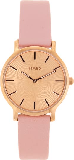 Timex® Transcend Leather Strap Watch, 34mm | Nordstromrack