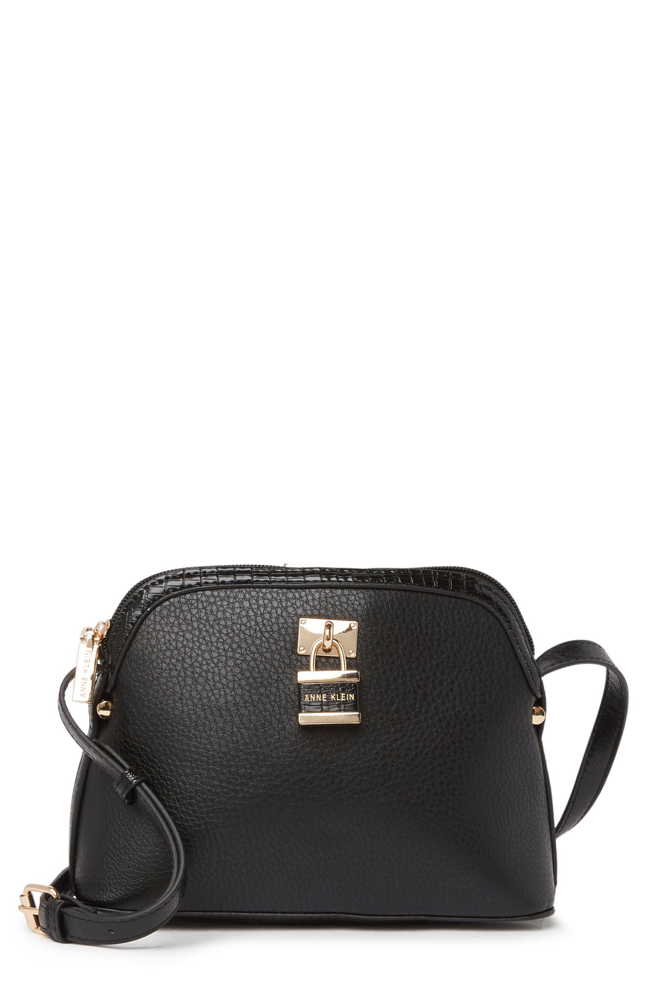 Anne Klein Lizard Embossed Lock Crossbody Bag | Nordstromrack