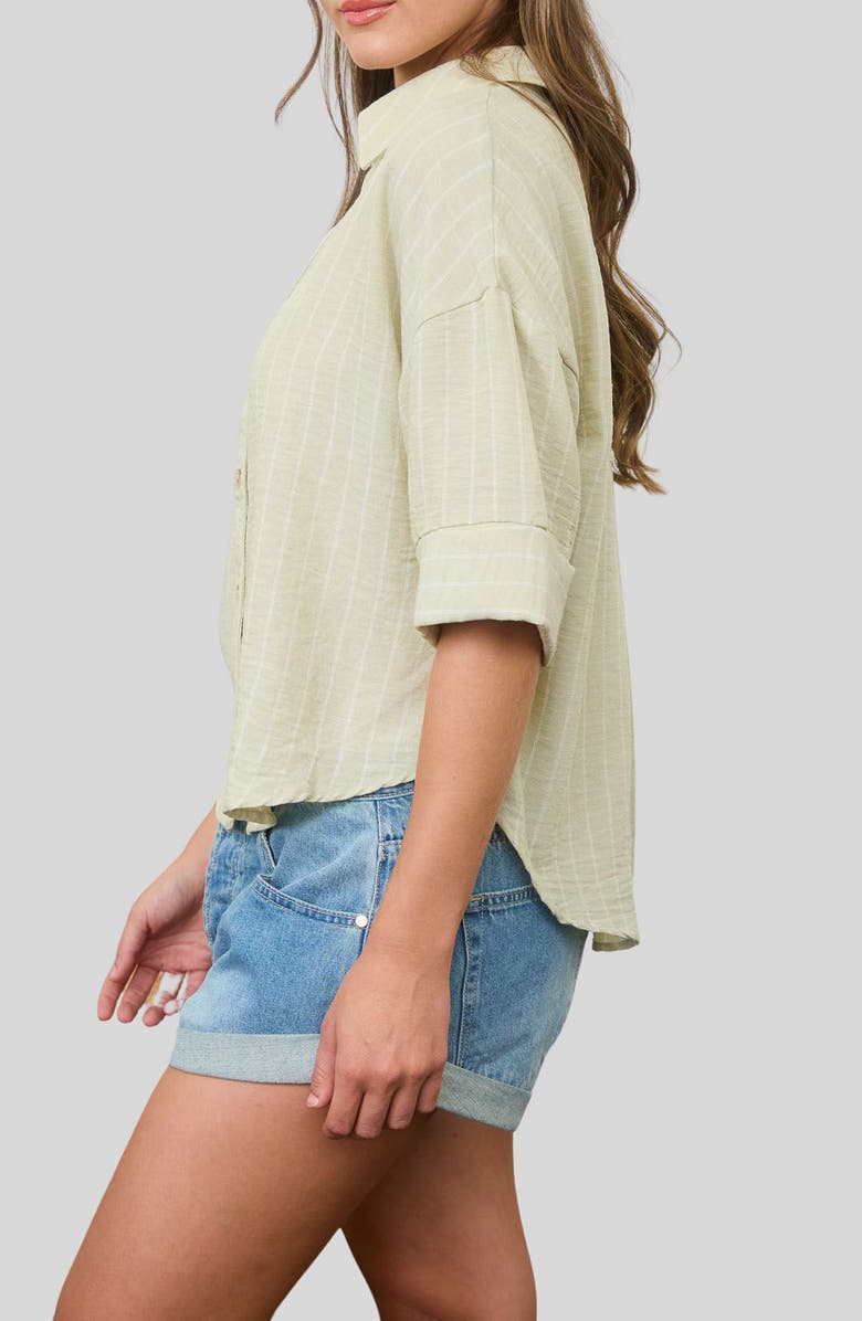 Blu Pepper Stripe Short Sleeve Button-Down Shirt | Nordstromrack